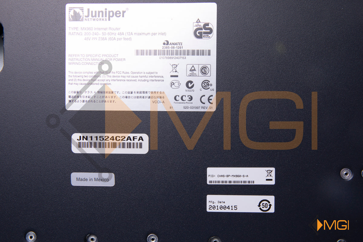 CHAS-BP-MX960-S-A JUNIPER MX960 CHASSIS - MGI – MGI