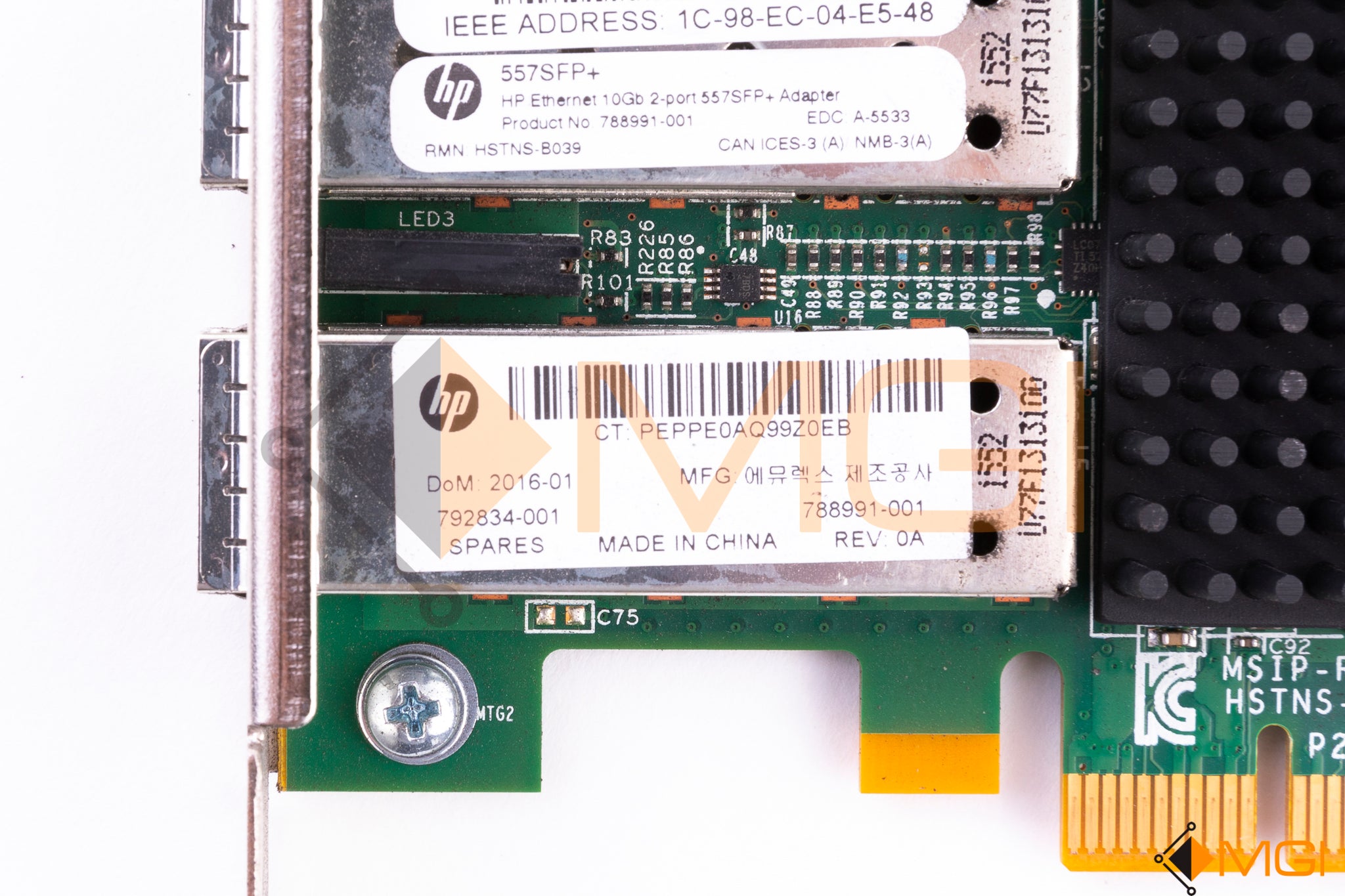 792834 001 HPE ETHERNET 10GB 2 PORT 557SFP ADAPTER MGI MGI 792834-001-hpe-ethernet-10gb-2-port-557sfp-adapter-mgi-mgi